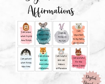 Printable Children's Positive Affirmation Cards | Set of 24 Kids ...