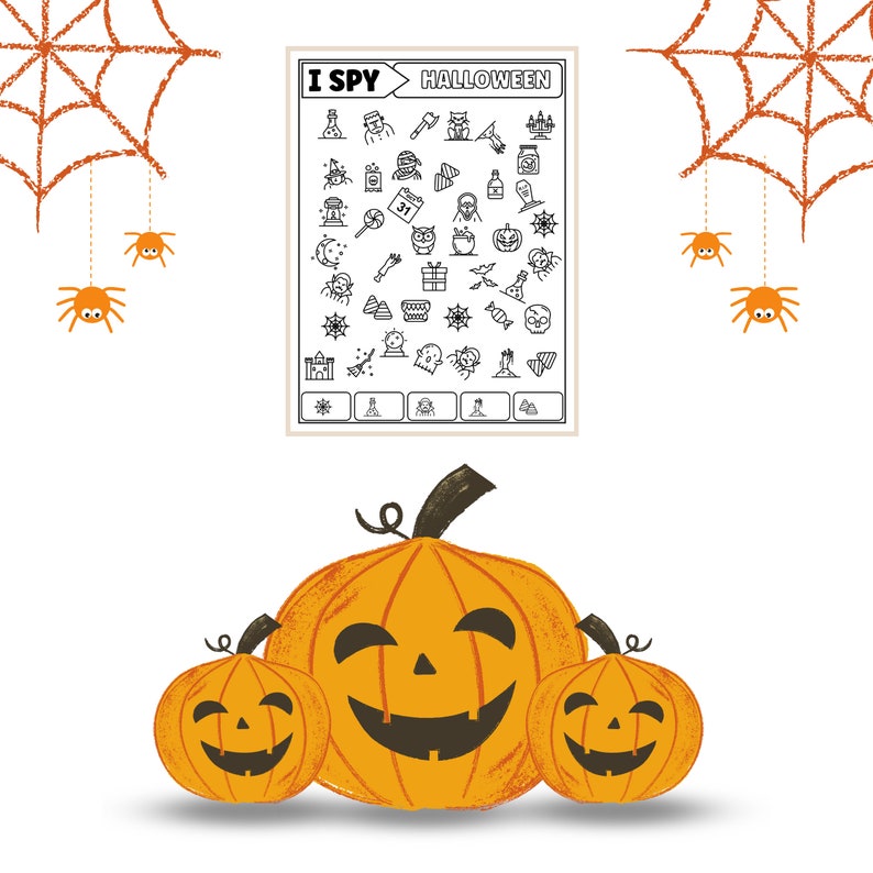 I Spy Halloween Coloring Activity for Kids - Etsy