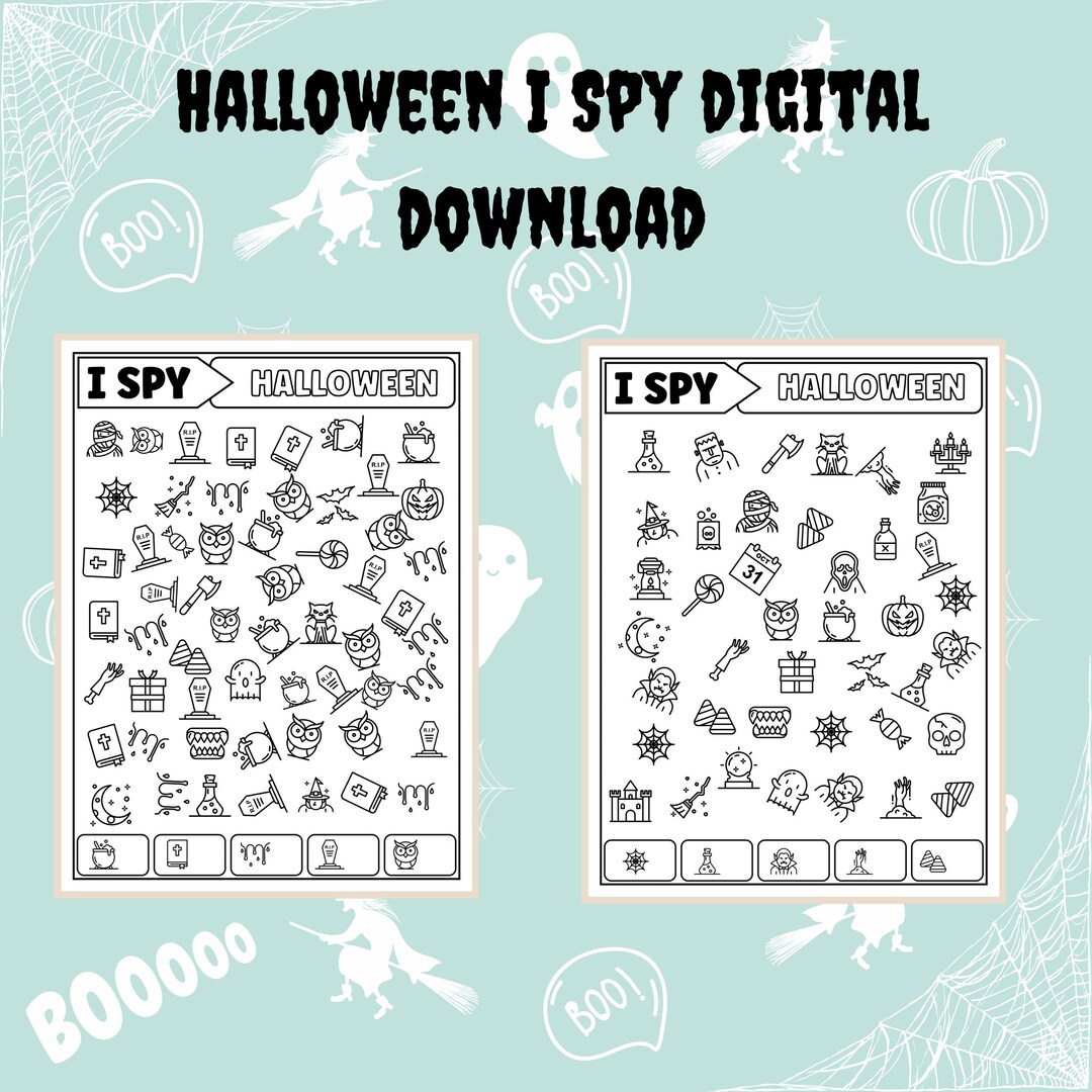 I Spy Halloween Coloring Activity for Kids - Etsy