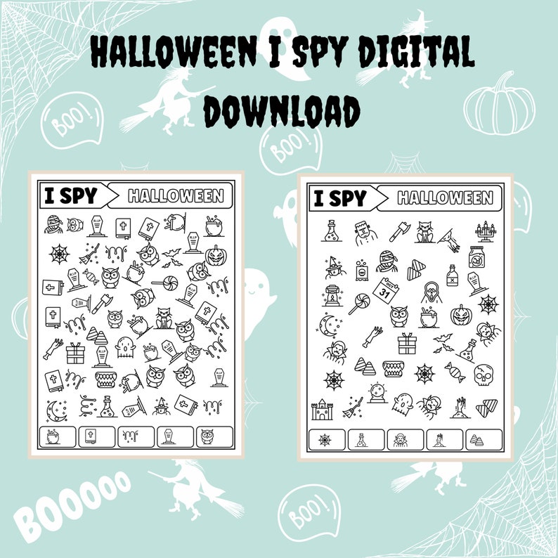 I Spy Halloween Coloring Activity for Kids - Etsy