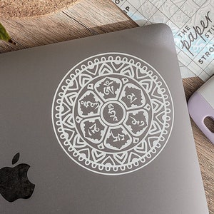 Om Mani Padme Hum Vinyl Decal - Mandala Mantra Decal - Spiritual ...