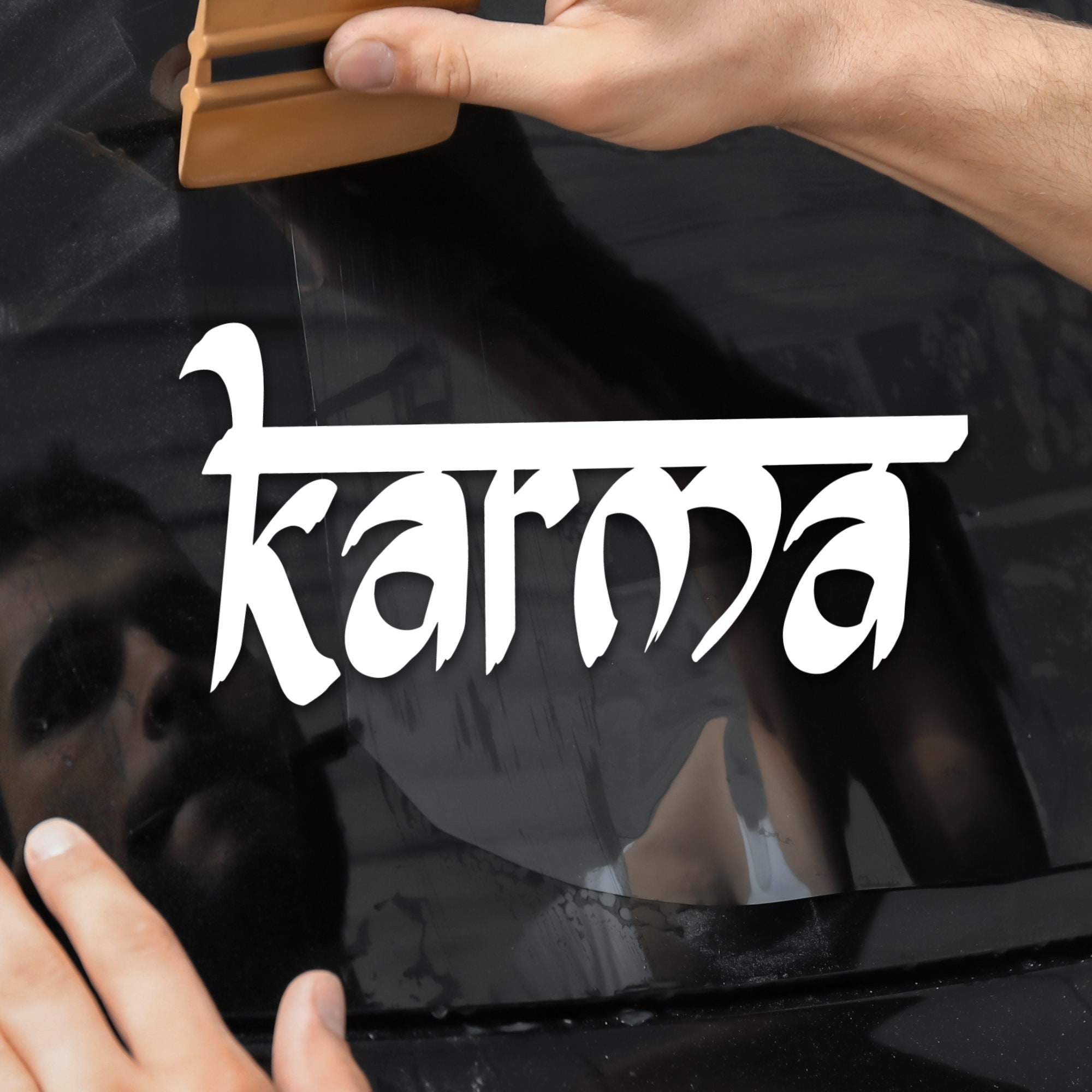 Karma Decal Karma Sanskrit Vinyl Decal Karma Calligraphy - Etsy