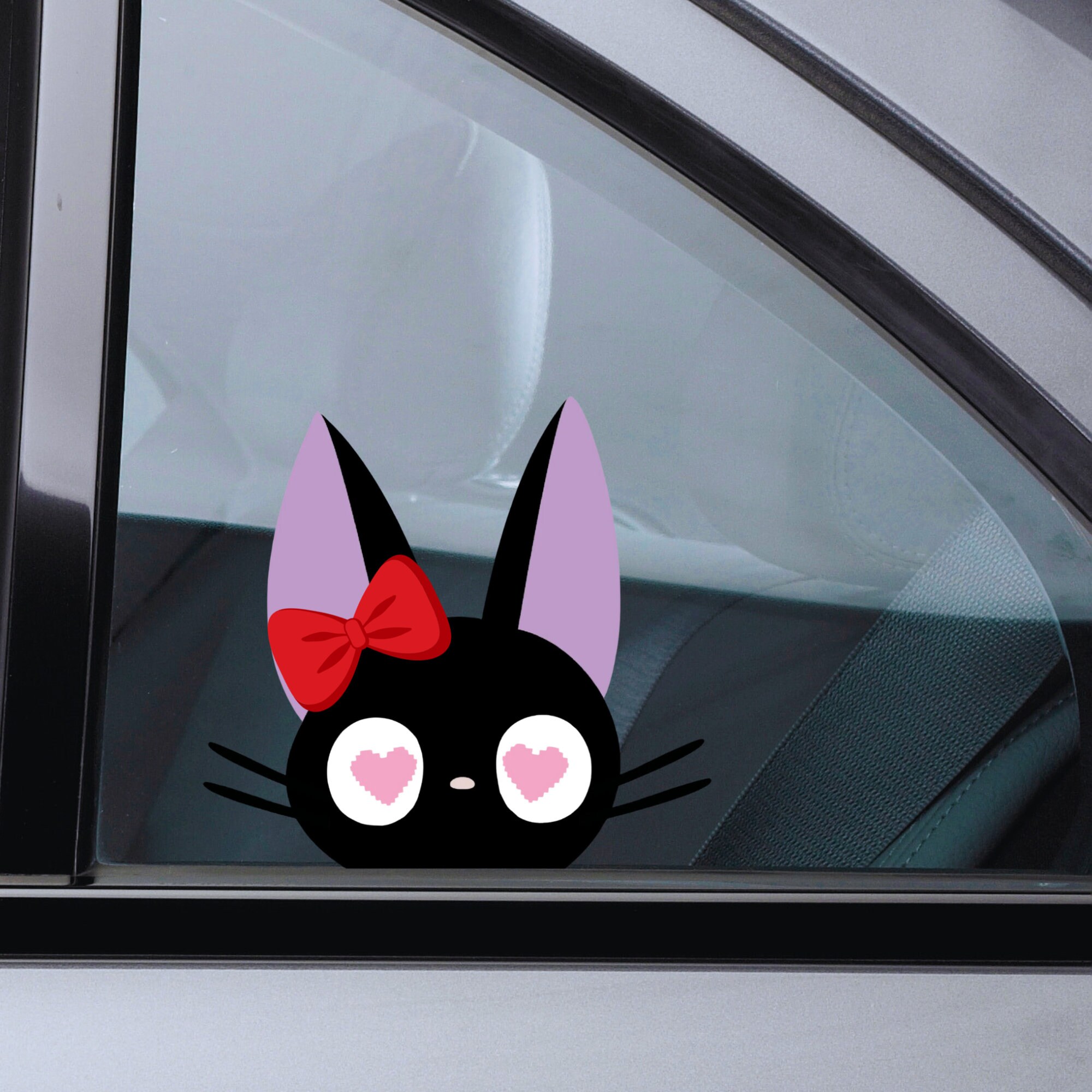 Jiji Cat Peeker Sticker, Kawaii Black Cat Decal, Anime Sticker, Car ...