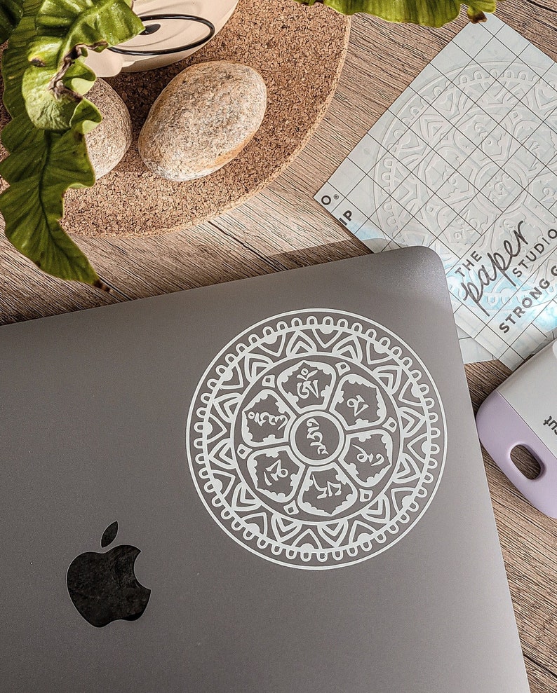 Om Mani Padme Hum Vinyl Decal Mandala Mantra Decal - Etsy