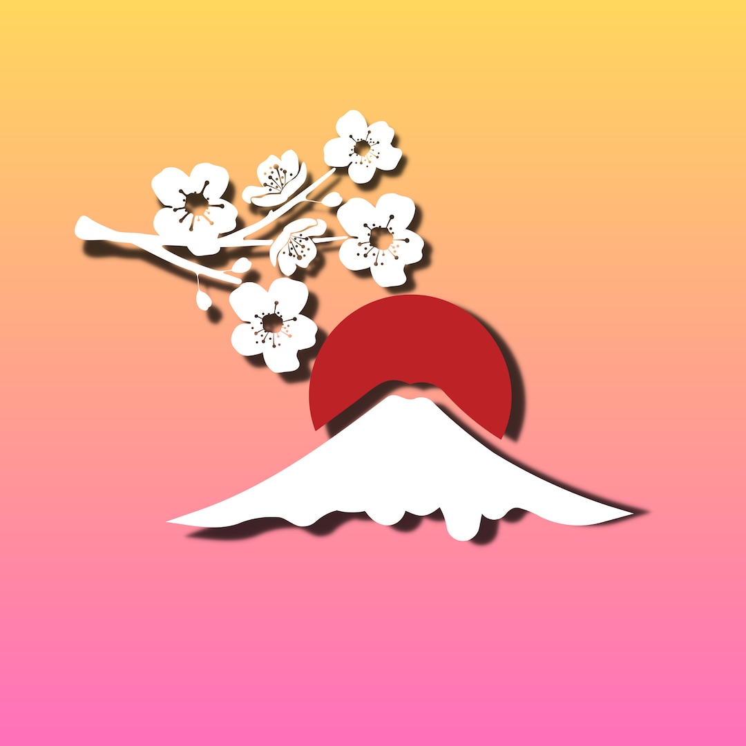 Mt. Fuji Decal Sakura Decal Cherry Blossom Decal Japan - Etsy