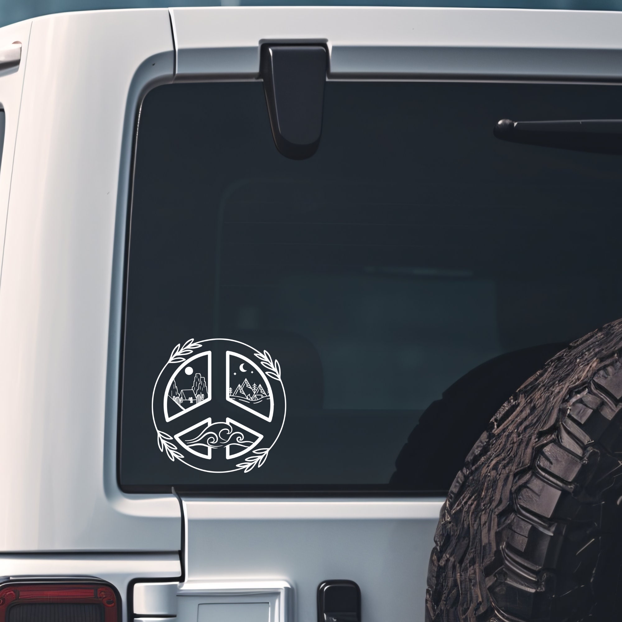 Elemental Peace Decal Peace Sticker Nature Lover Decal - Etsy