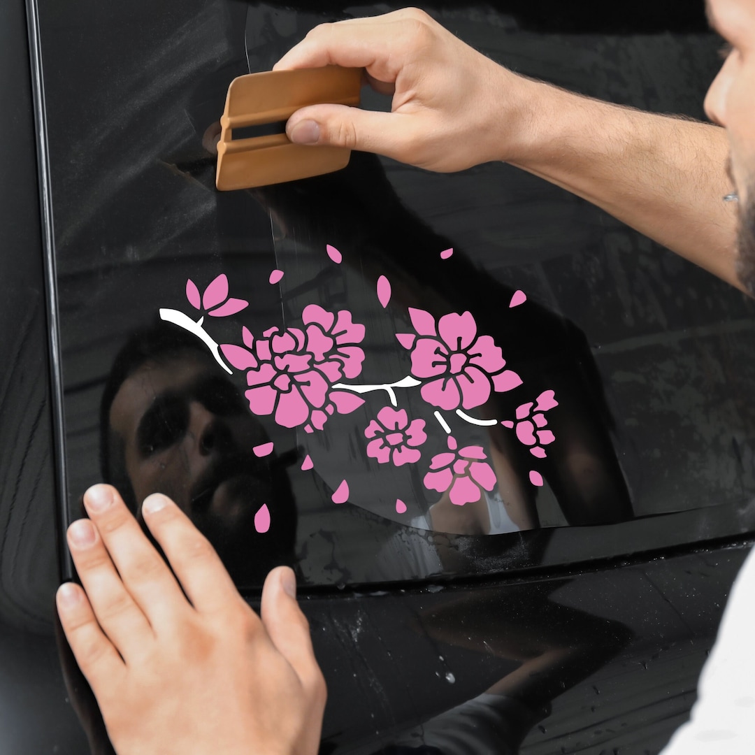 Cherry Blossom Decal | Floral Vinyl Sticker for Laptops, Cars, and More ...
