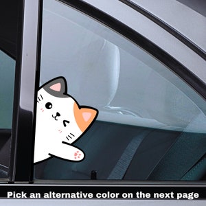Cat Peeker Car Decal - Side Window Hello Cat Sticker, Bongo Cat Decal ...
