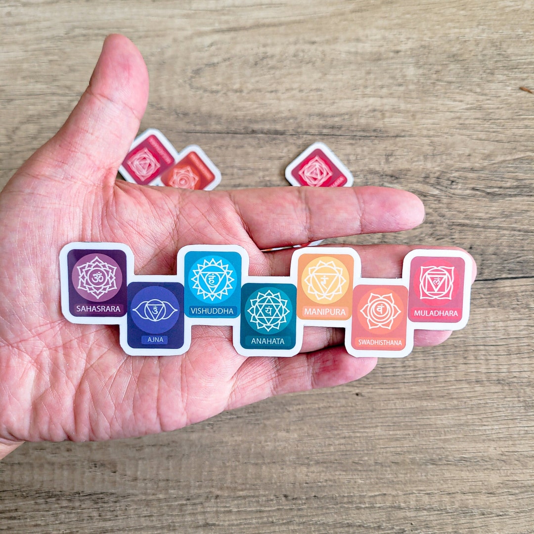 Seven Chakras Sticker, Yoga, Chakra Flags Sticker, Mantra,hinduism ...