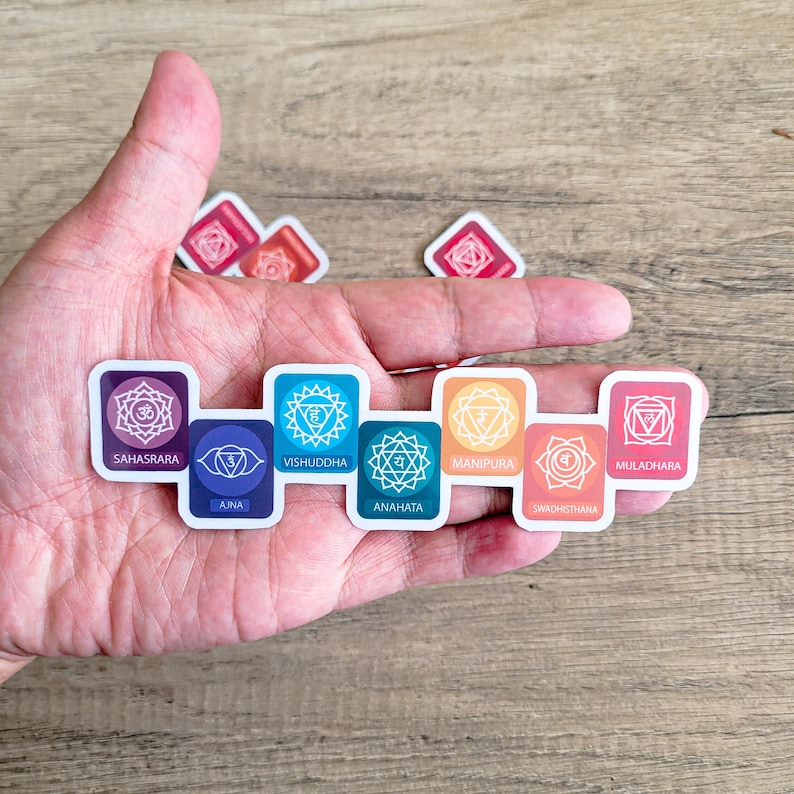 Seven Chakras Sticker Yoga Chakra Flags Sticker - Etsy