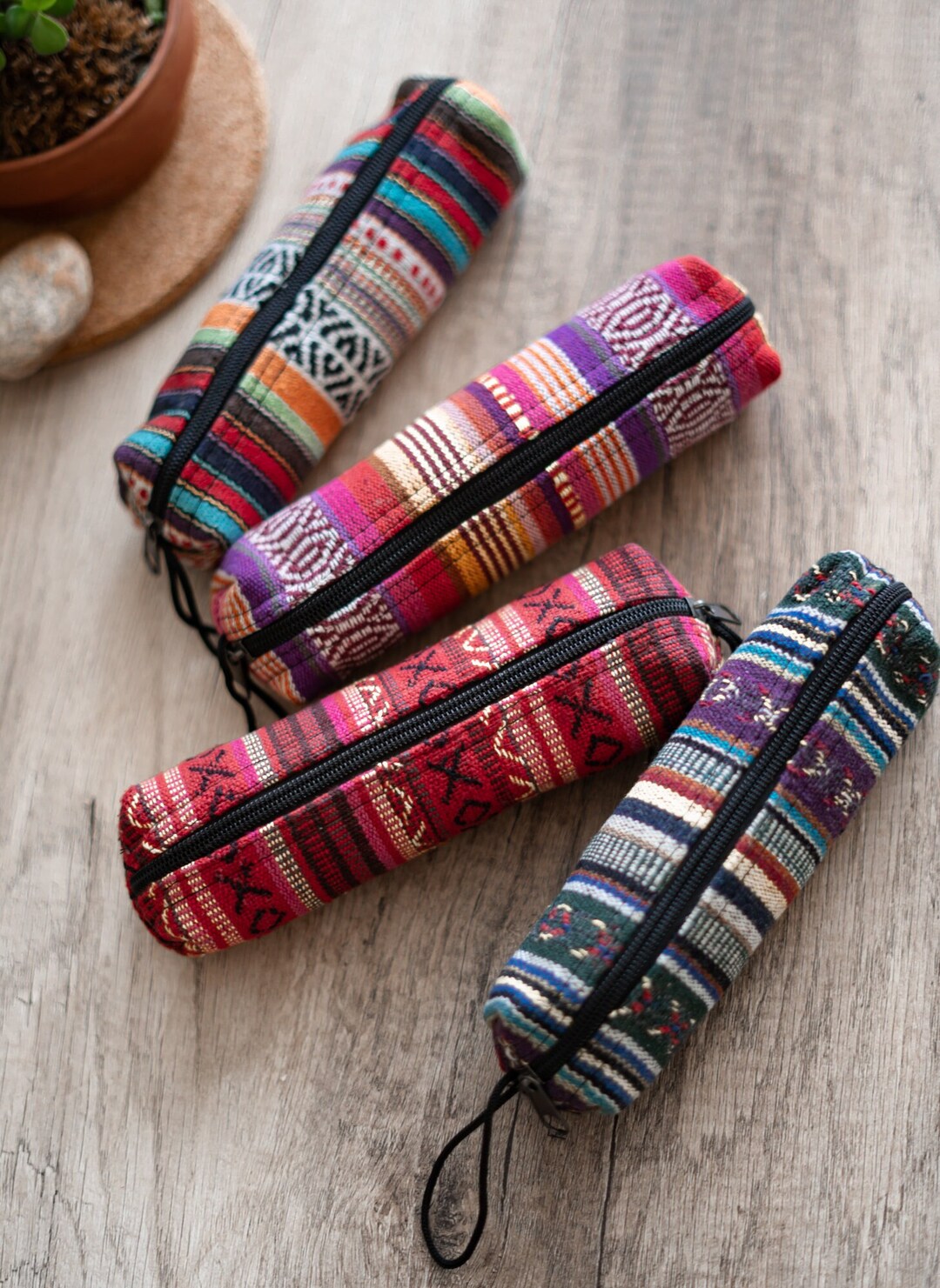 Hemp Pencil Case Colorful Handmade Eco-friendly Pouch - Etsy