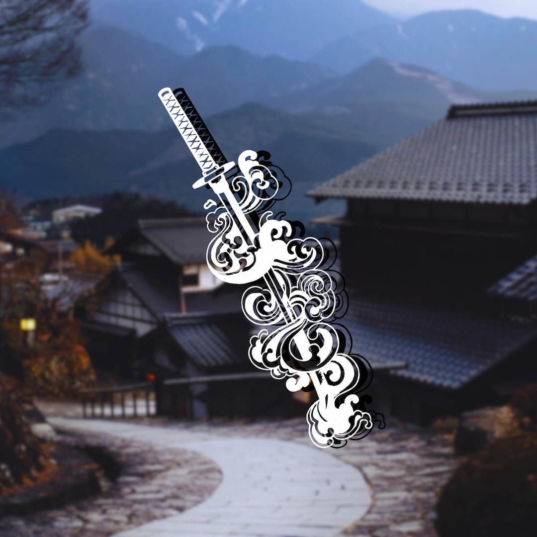 Anime Sword Decal, Water Breathing Katana Sticker, Demon Anime Car ...