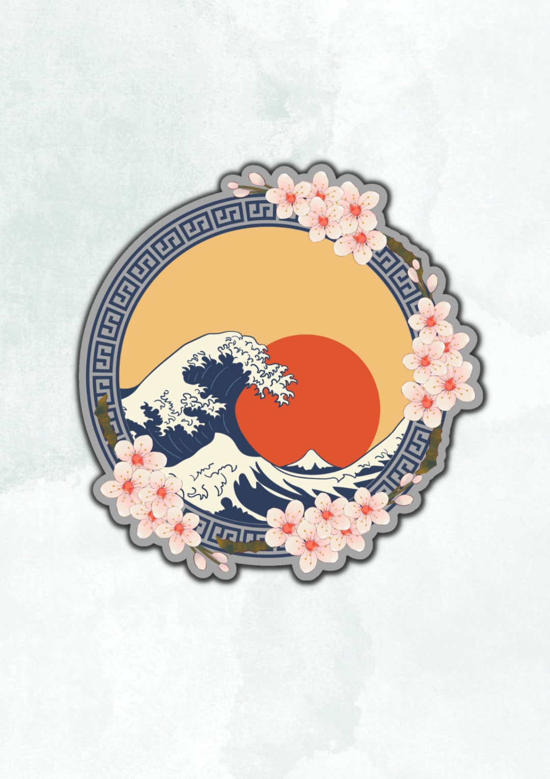 Holographic Japanese Great Wave off Kanagawa Sticker, Rainbow Shiny ...