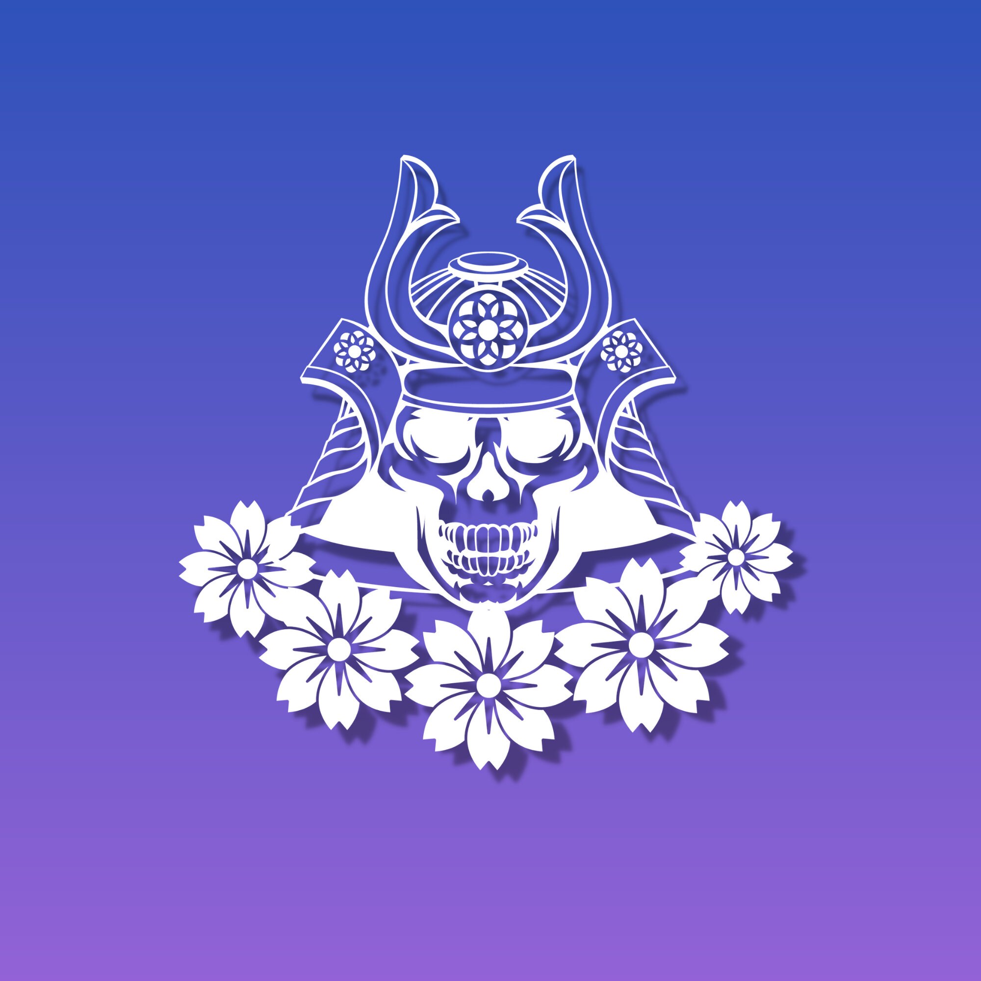 Samurai Skull Decal Cherry Blossom Decal Sakura Decal - Etsy