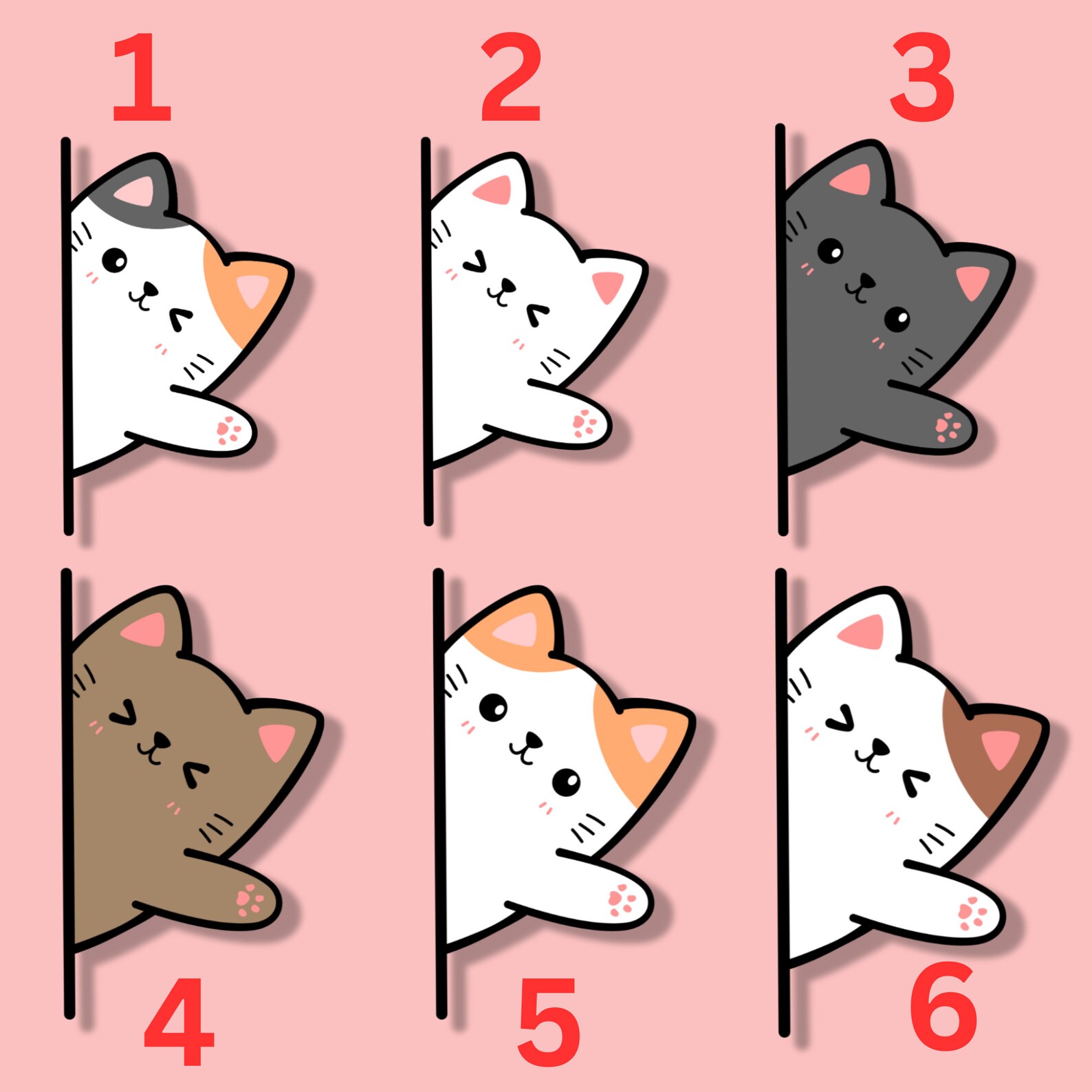 Cat Peeker Car Decal - Side Window Hello Cat Sticker, Bongo Cat Decal ...