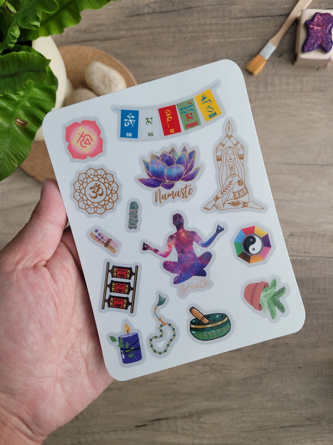 Mini Yoga Sticker Pack, Meditation Sheet, Journaling Sticker, Spiritual ...