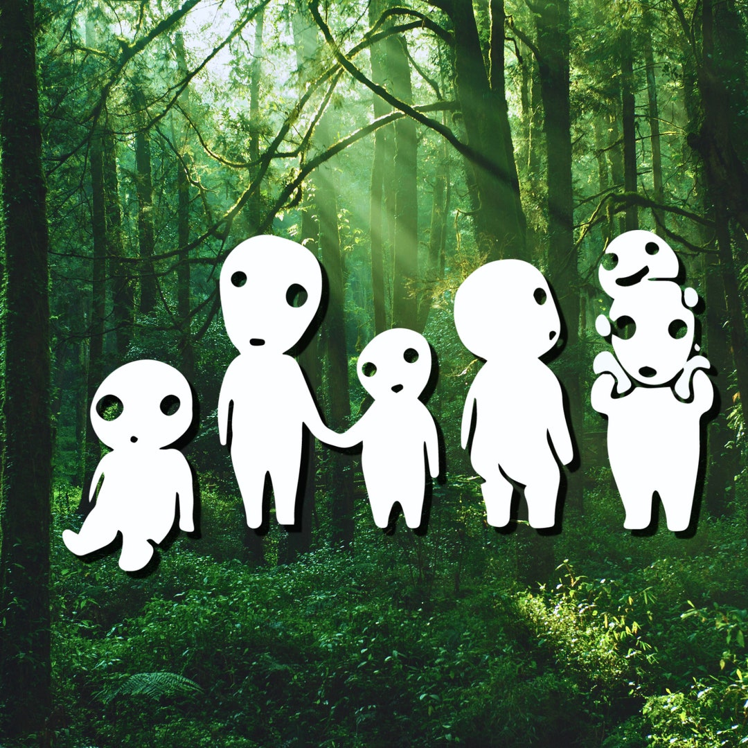 Forest Spirits Decal Kodama Family Vinyl Anime Decal Tree - Etsy