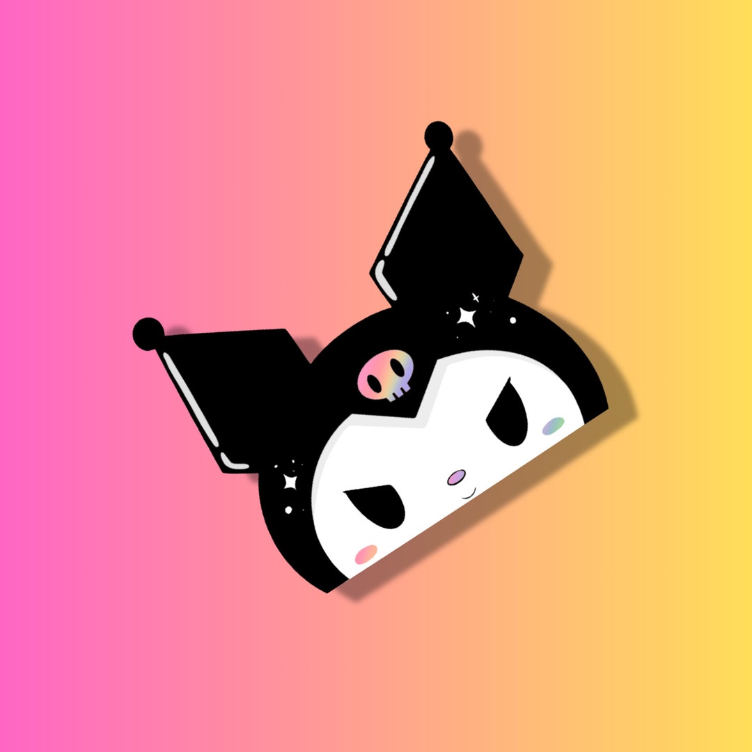 Kuromi Peeker Decal, Kawaii Devil Rabbit Sticker, Kitty Sticker, Car ...