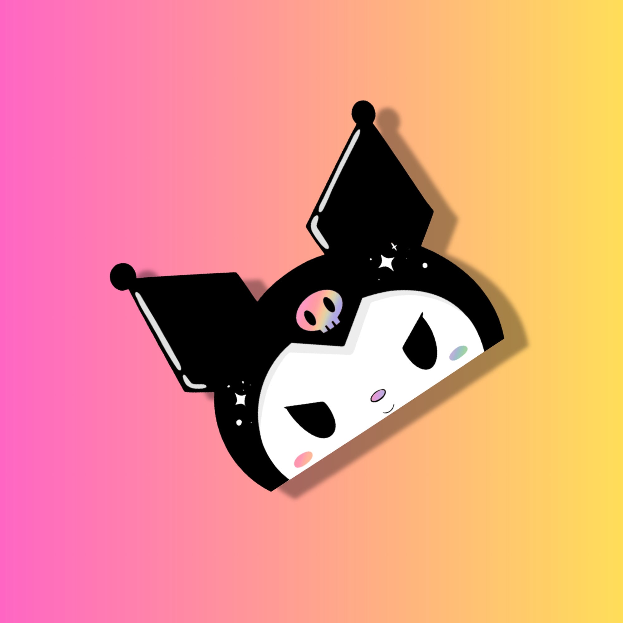 Kuromi Peeker Decal, Kawaii Devil Rabbit Sticker, Kitty Sticker, Car ...