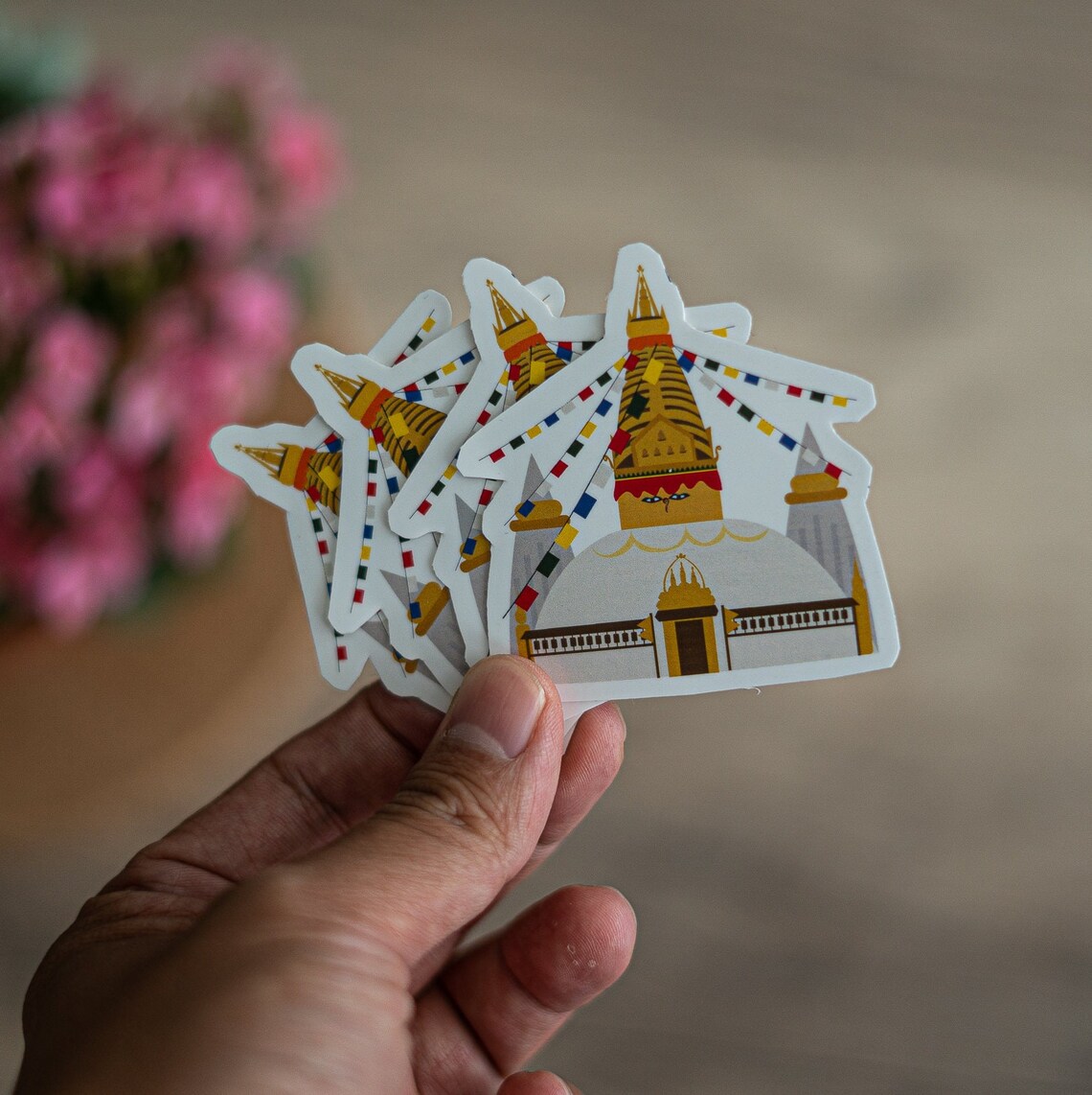 Swayambhunath Stupa Sticker, Nepal Monkey Temple, Buddhist Gift - Etsy