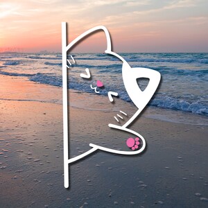 Cat Peeker Car Decal - Side Window Hello Cat Sticker, Bongo Cat Decal ...