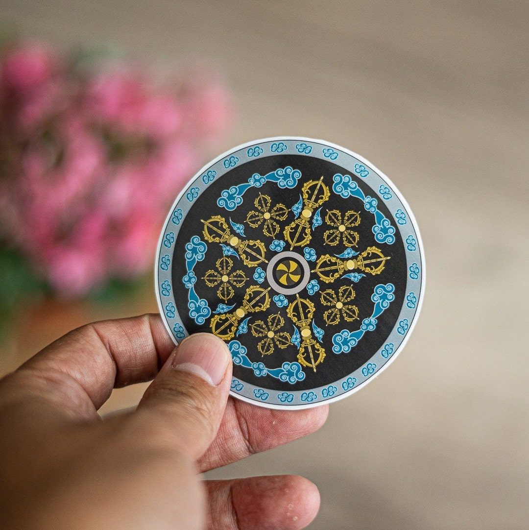 Tibetan Mandala Sticker,buddhism Mandala, Vajra, Diamond Thunderbolt ...