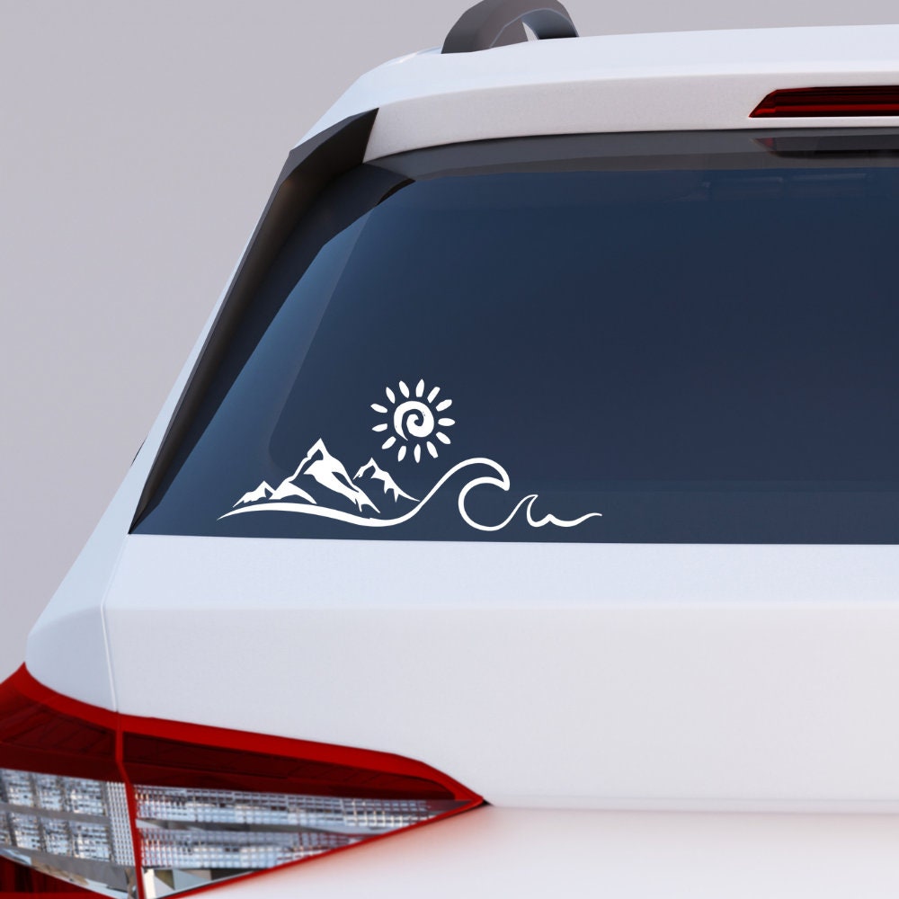 Mountain Sun Wave Decal Nature Lover's Vinyl Sticker - Etsy Canada