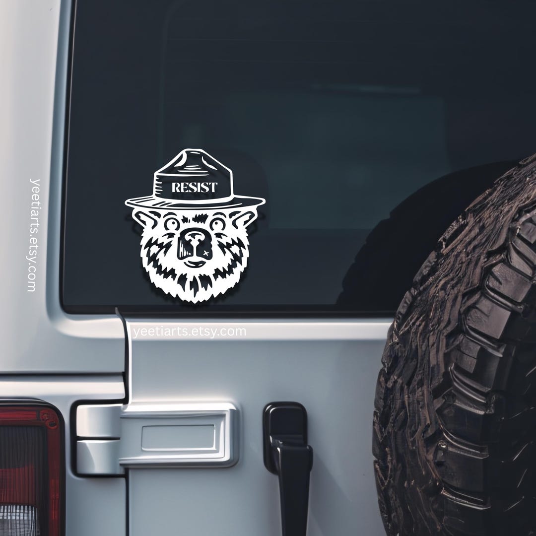 Resist Bear Sticker, Resist Fascism Decal, Protect Our National Parks ...