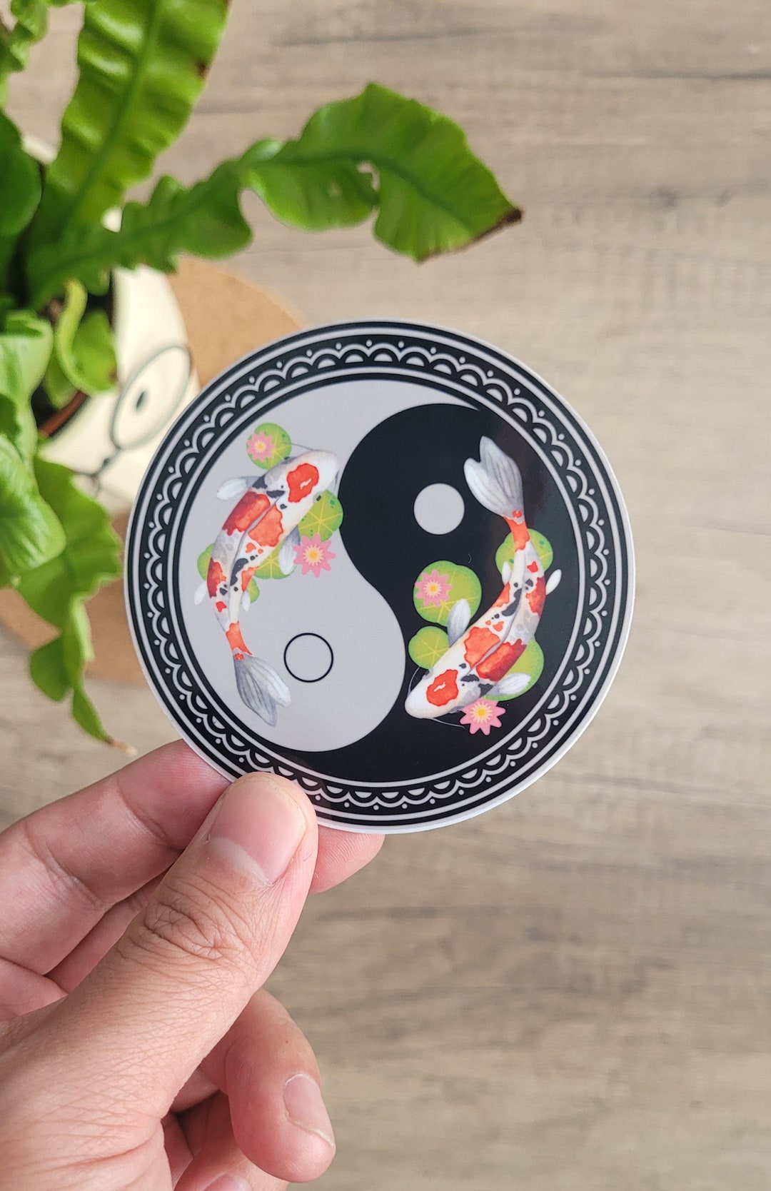 Yin Yang Sticker, Koi Fish Sticker, Mandala Sticker, Symbol Sticker ...