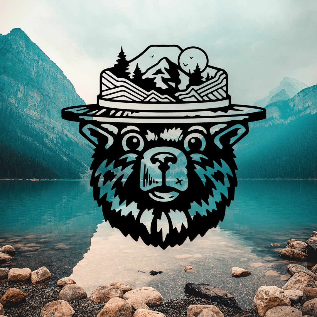 Smokey Bear Decal, Bear Park Ranger Vinyl, National Park Decal, Car ...