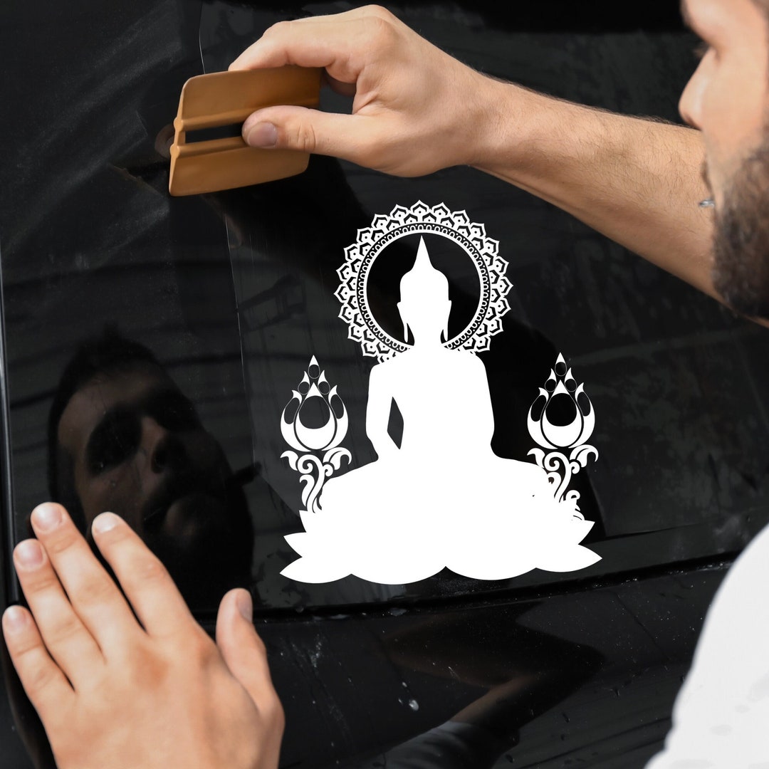 Buddha Vinyl Decal/ Buddha in Lotus Vinyl Decal/ Car Decal/ Laptop ...