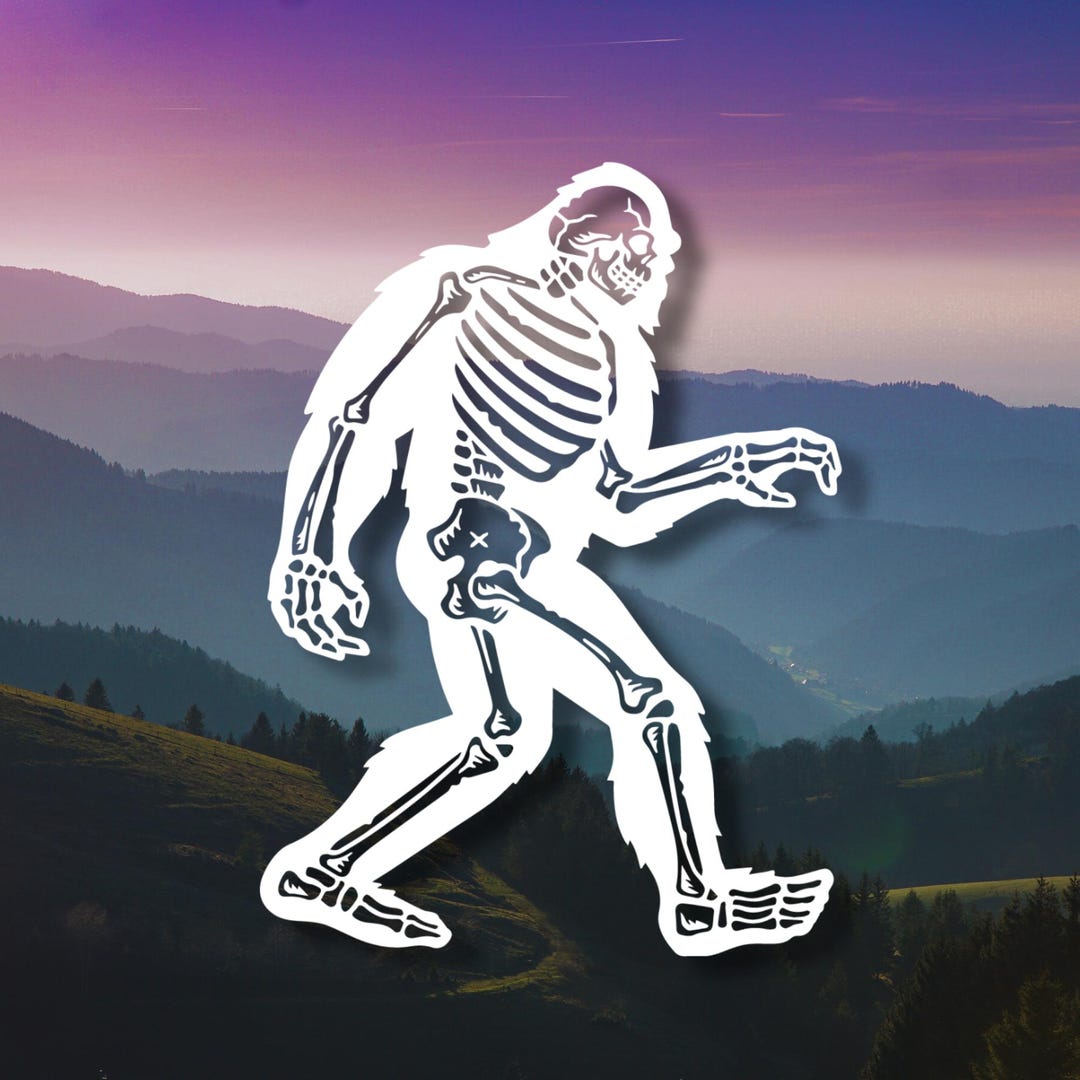 Sasquatch Skelly Decal, Bigfoot Skeleton, National Park Decal, Truck Decal, Car Decal, Laptop ...