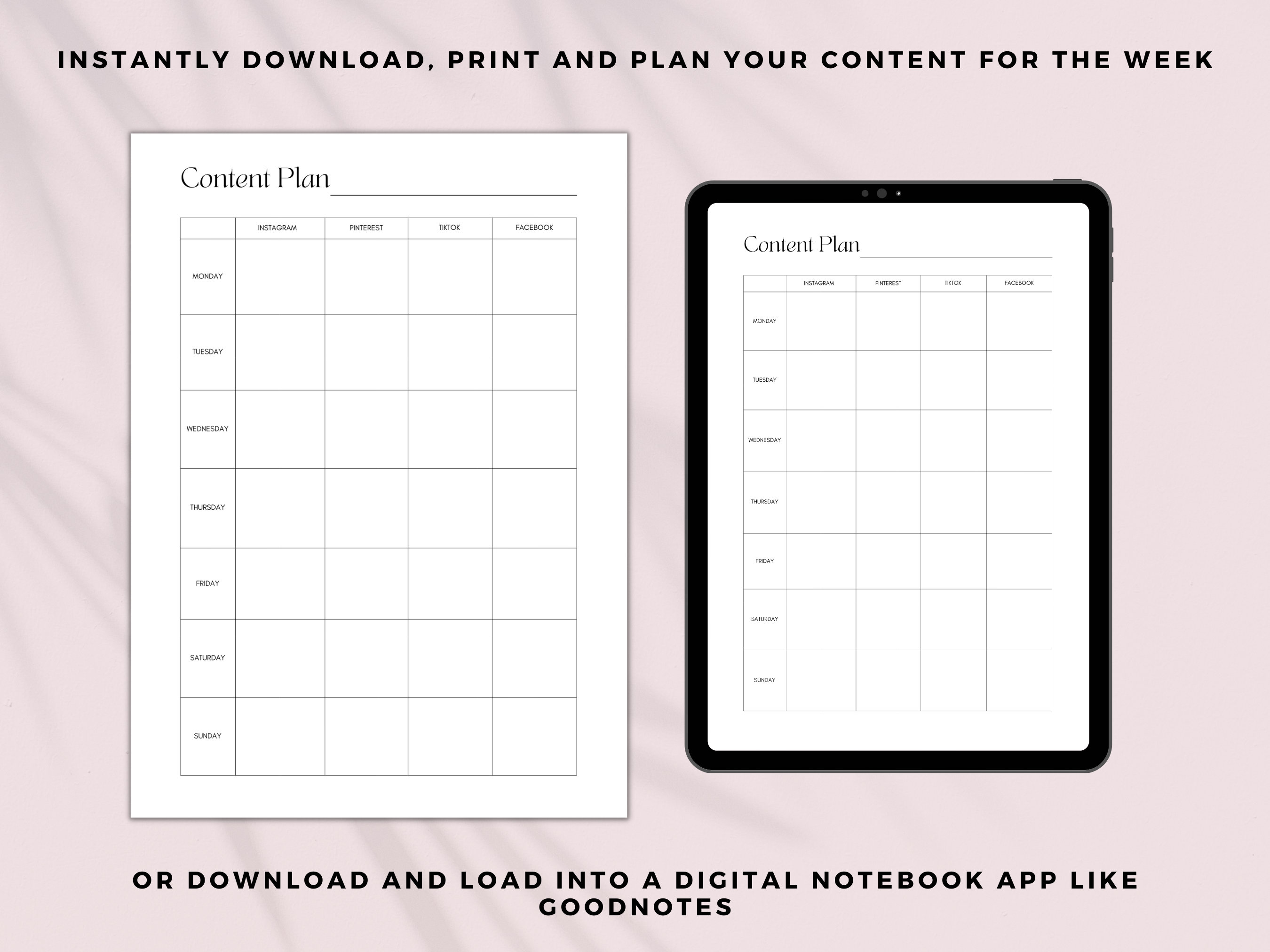 Social Media Content Planner Printable Planner Content Idea Planner PDF ...