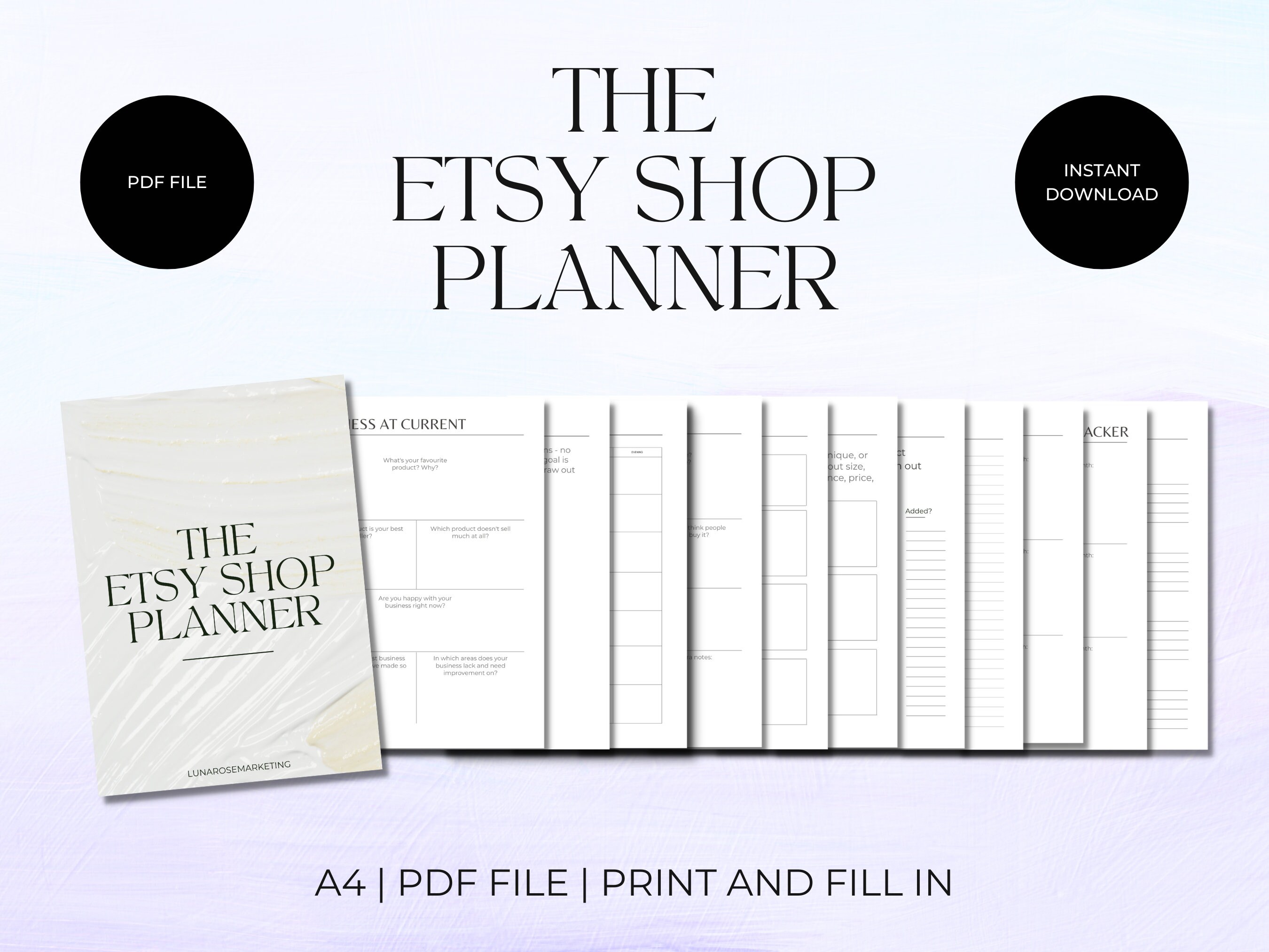 Etsy Shop Printable Planner A4 PDF File SEO Planner Business Planner ...