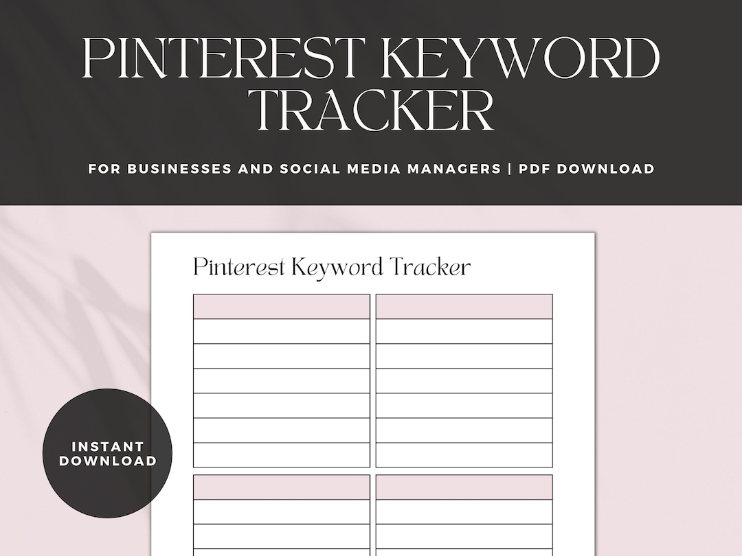 Pinterest Keyword Research Planner | Printable Keyword Tracker | Social ...