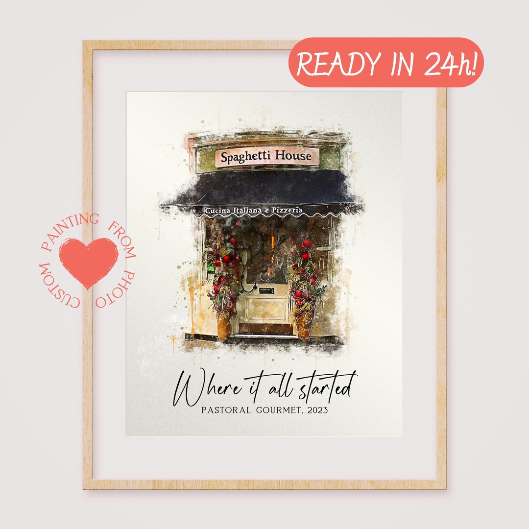 Where We Got Engaged Painting, Our First Date Portrait, the Night We ...