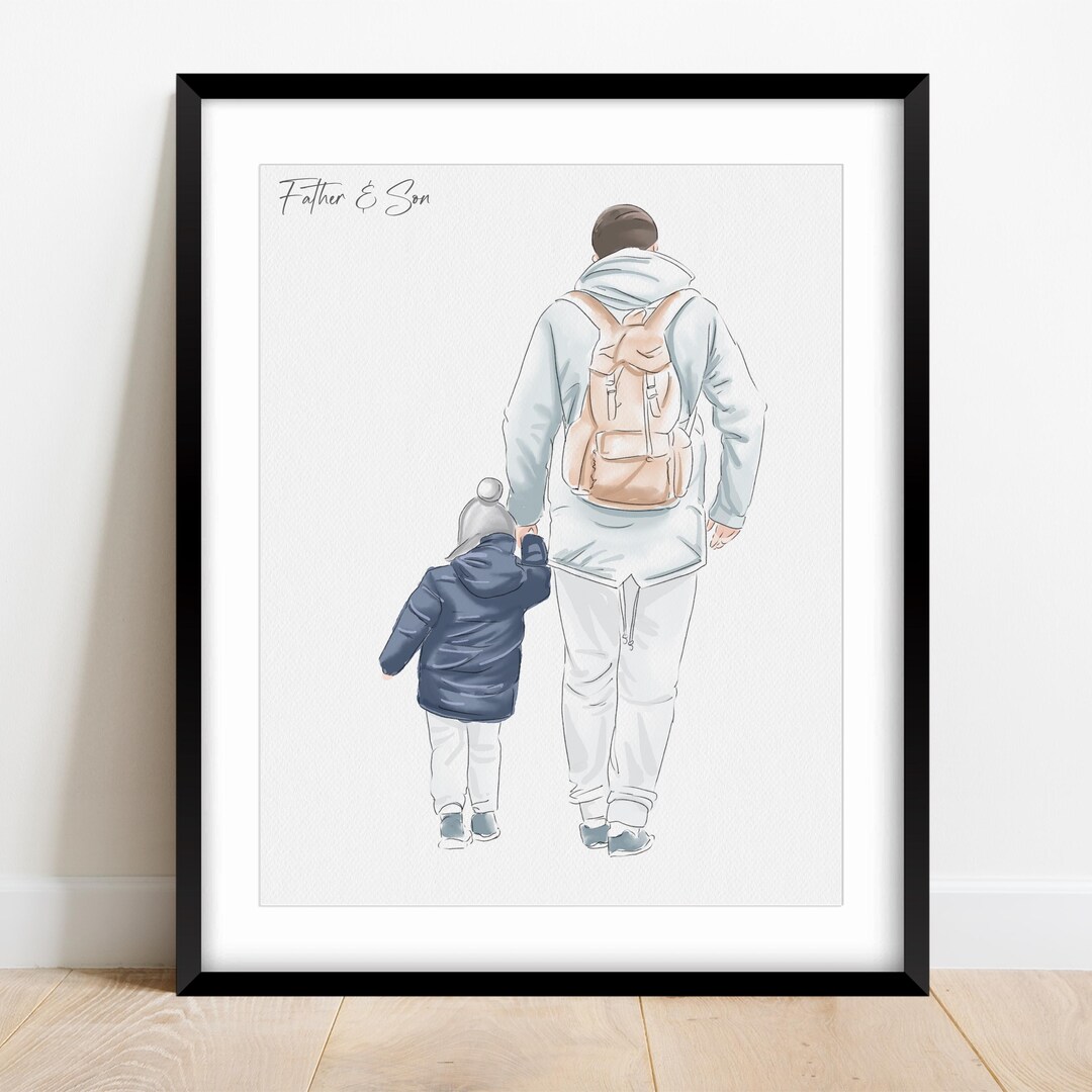 Custom Portrait, Family Custom Painting, Father Daughter Son Portrait ...