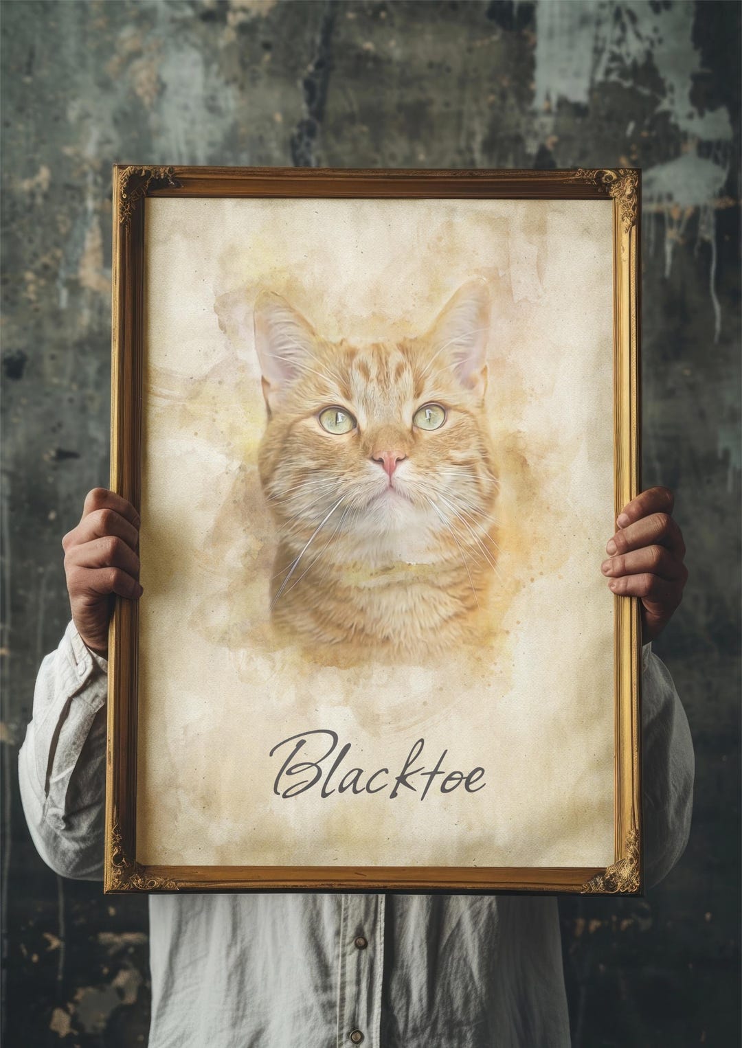 Personalized Watercolor Painting, Cat Portrait From Photo, Cat Owner ...