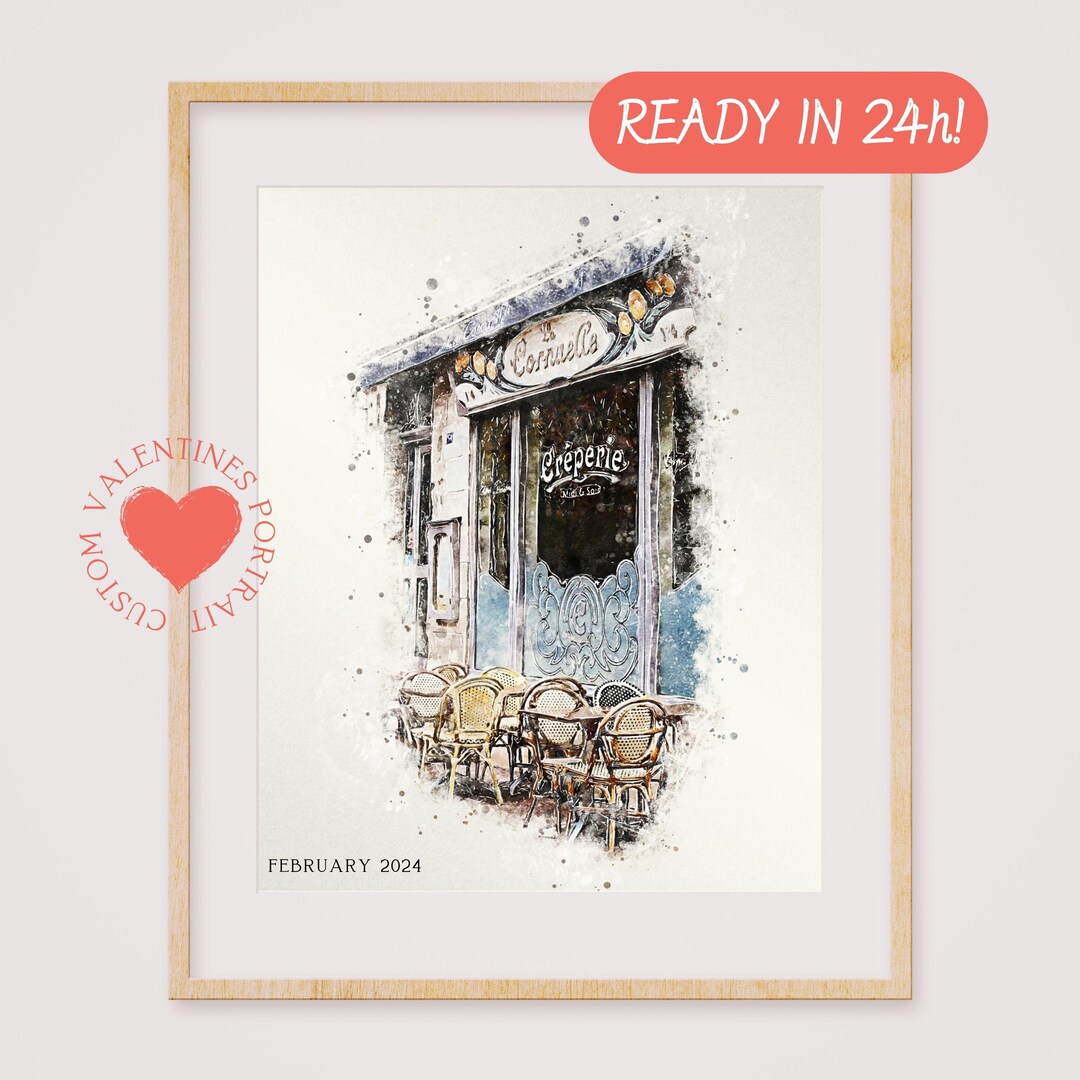 Custom First Date Portrait, Where It All Began, Where We Met, Our First ...