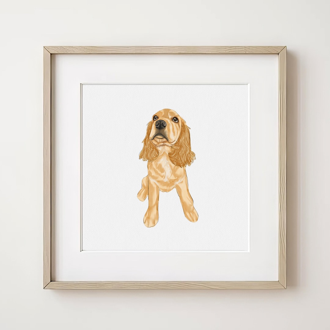 Custom Watercolor Hand Drawn Dog Portrait, Pet Portrait From Photo ...