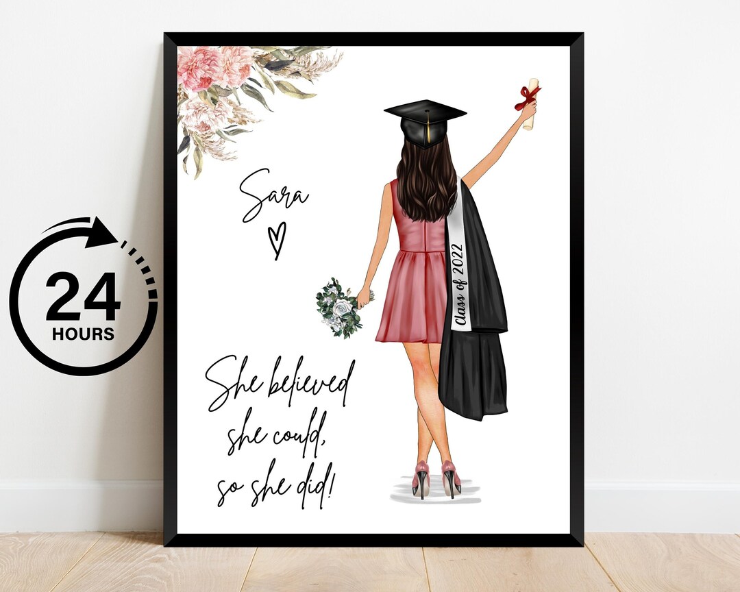 Personalized Graduation Gift for Her | Custom Graduation Print ...