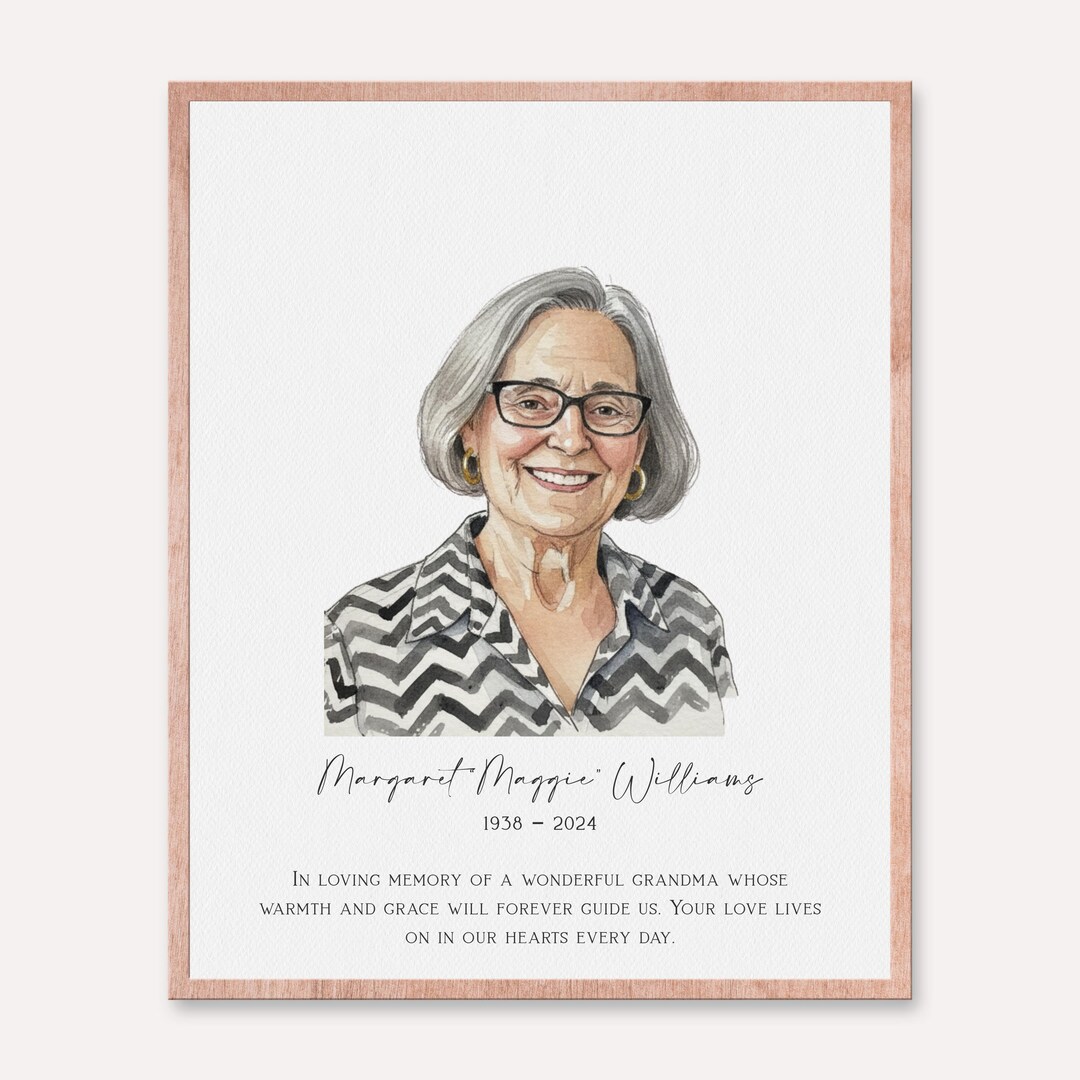 Memorial Portrait Photo | in Loving Memory Portrait | Personalized ...