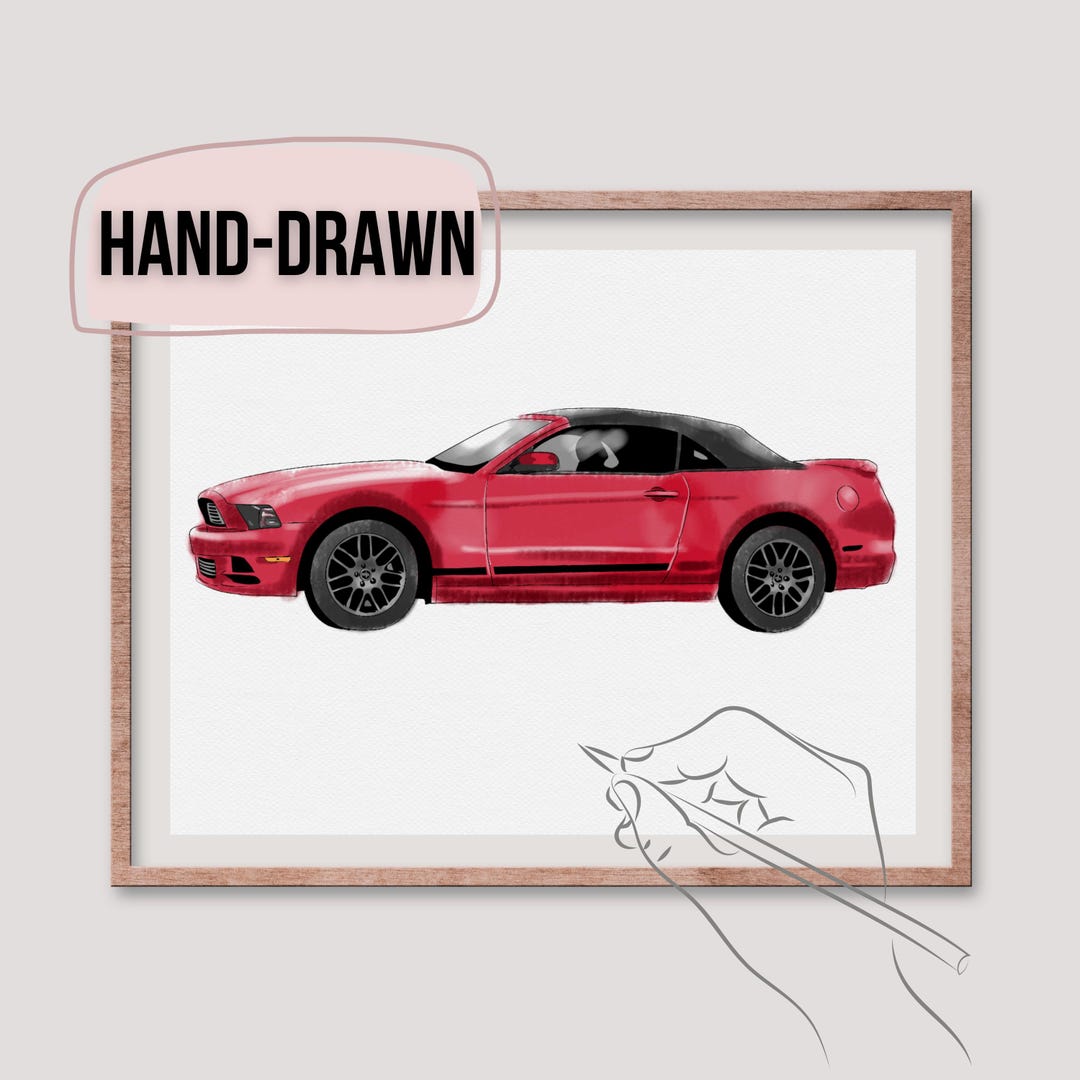Watercolor Car Portrait, Custom Car Drawing, Hand Drawn Car Portrait ...