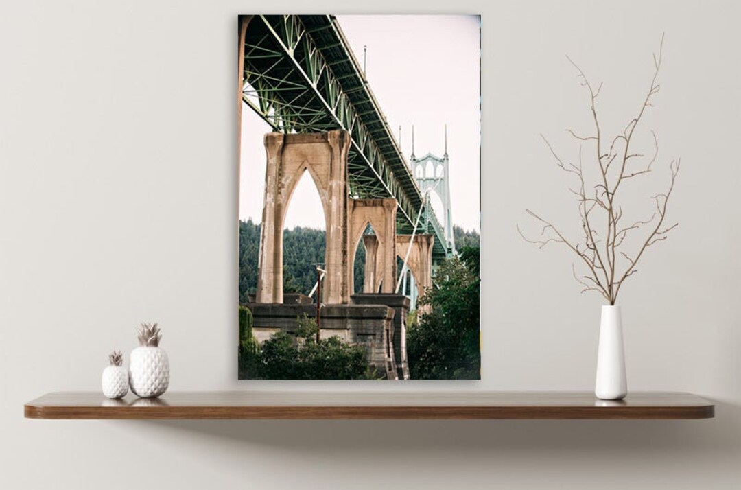 St Johns Bridge Portland Oregon – Gothic Suspension Bridge Wall Art - Etsy
