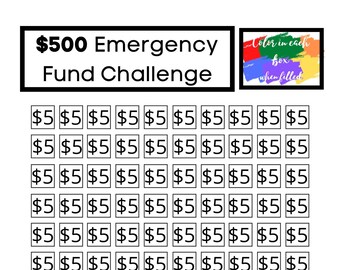 Money Savings Challenge, Savings Tracker, Emergency Fund Savings ...