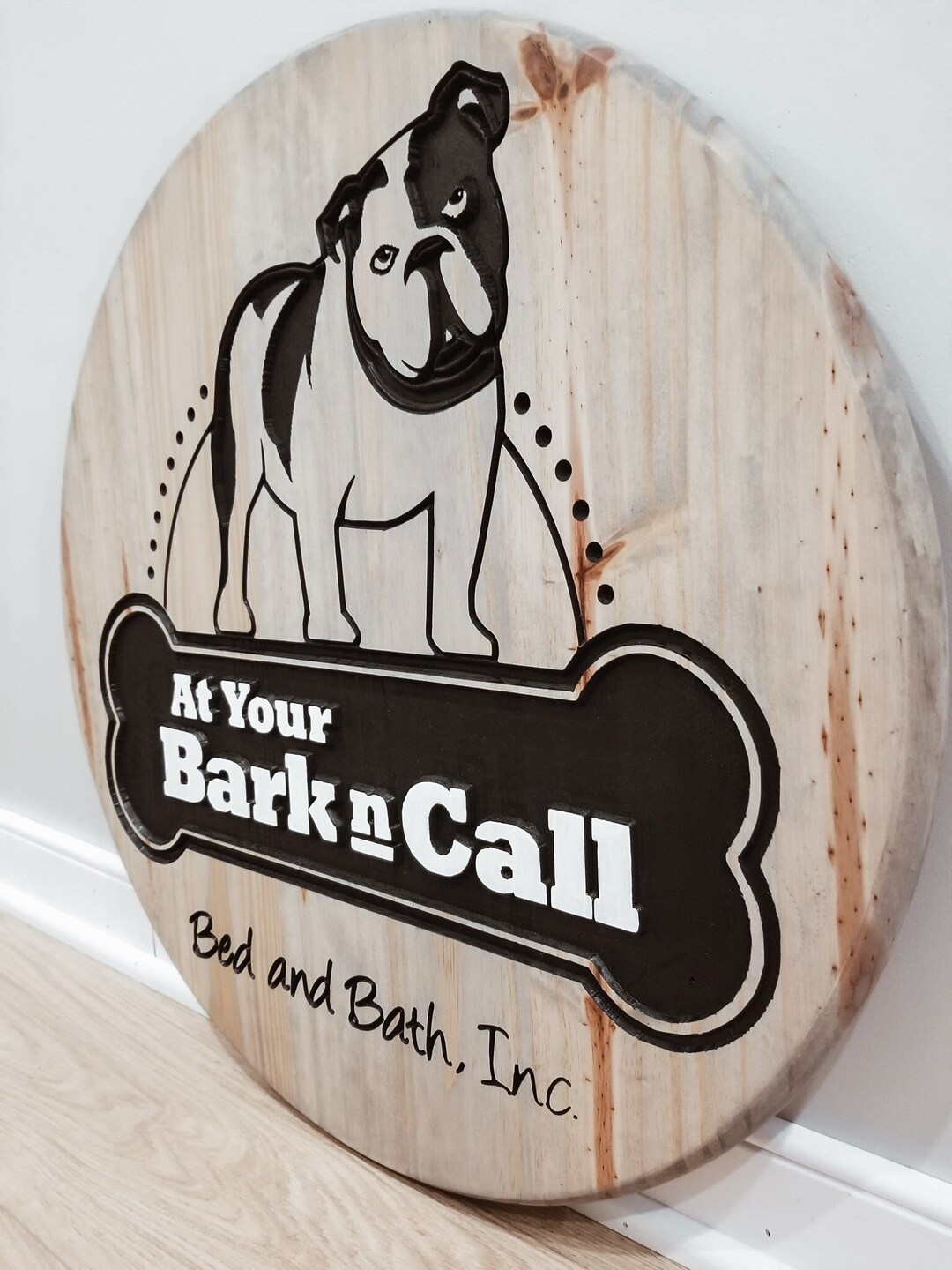 Custom Wood Logo Sign | Small Business Logo Sign | Round Wood Sign ...