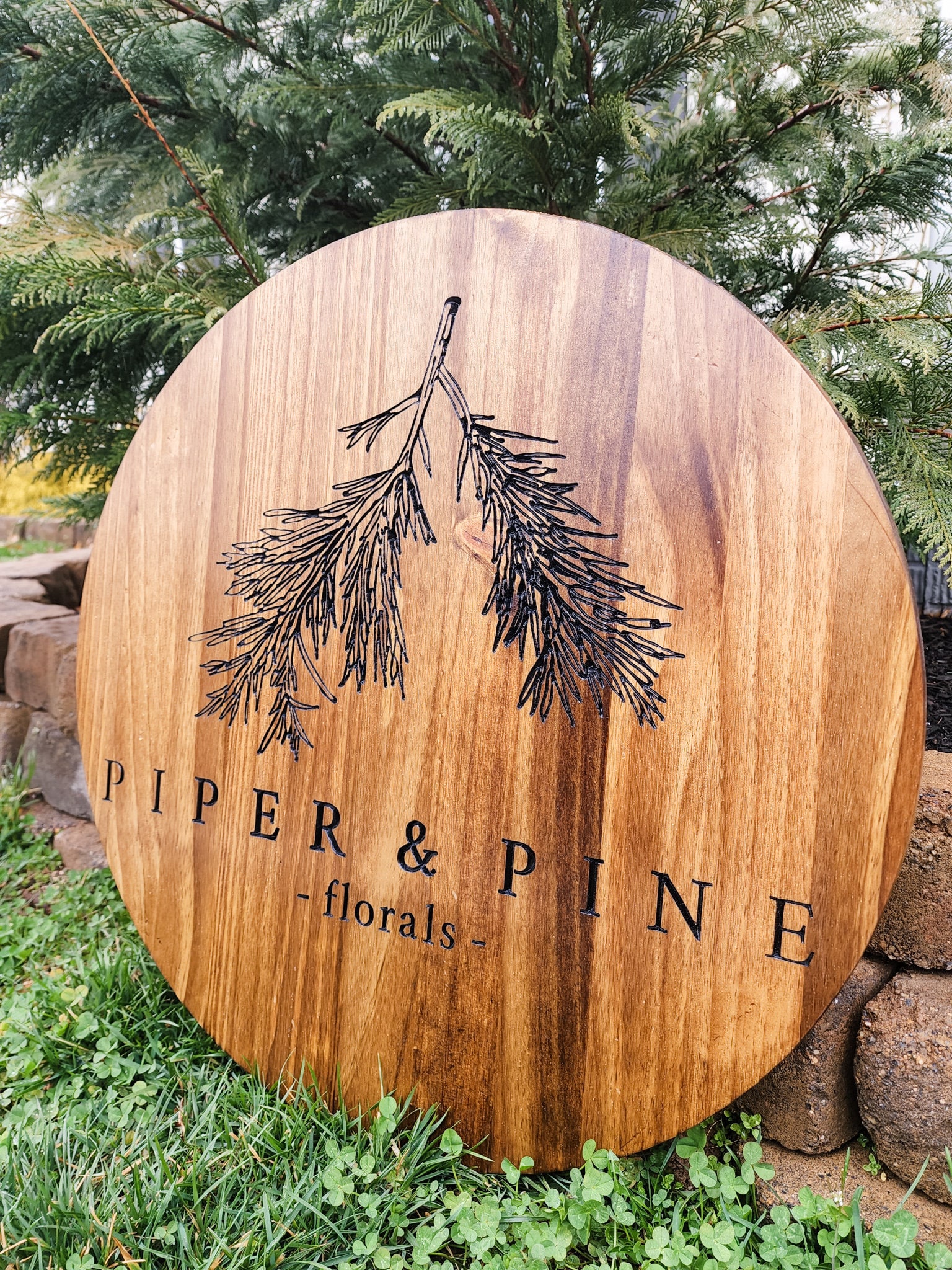 Custom Wood Logo Sign Small Business Logo Round 3D Sign Airbnb Sign ...