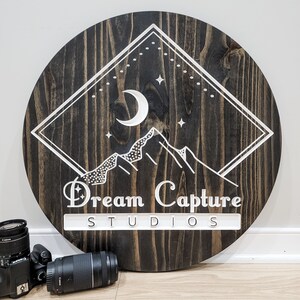 Custom Wood Logo Sign, Photography Studio Sign, Small Business Logo ...