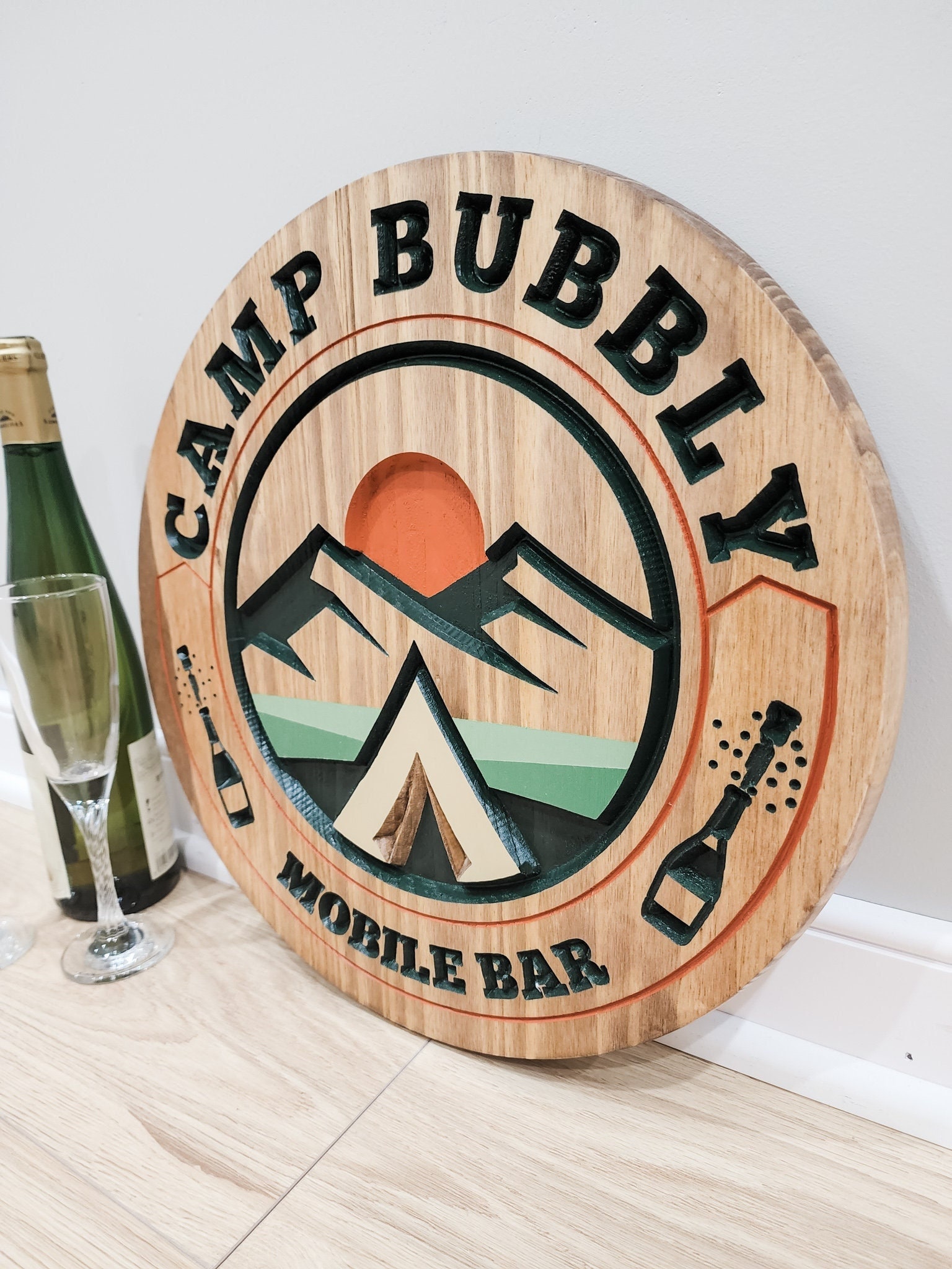 Custom Wood Logo Sign Small Business Logo Round 3D Sign - Etsy