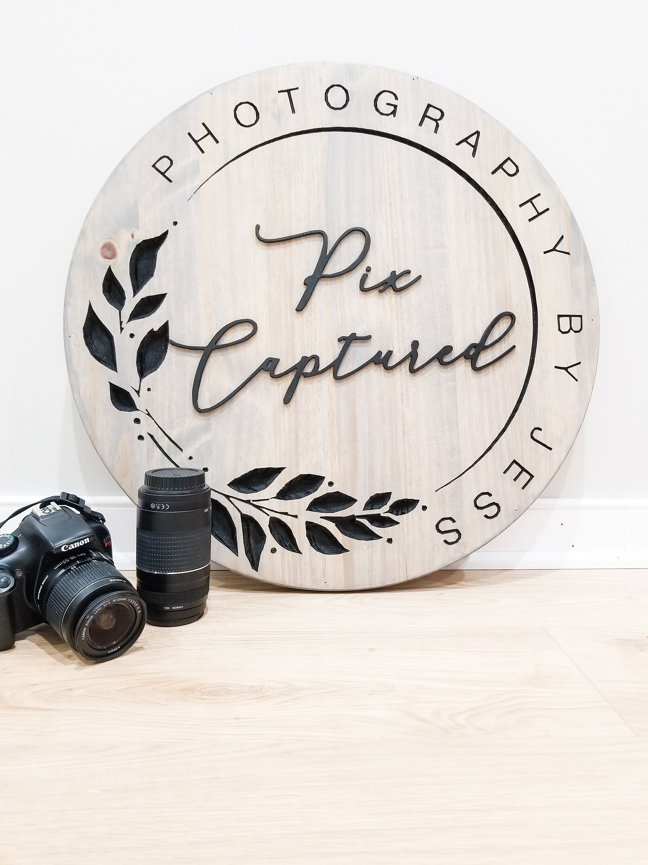 Custom Wood Logo Sign Photography Studio Sign Small Business - Etsy